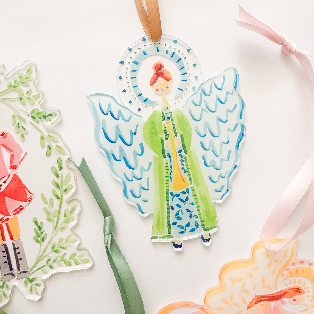 Blue Joyful Angel Ornament – Camilla Moss