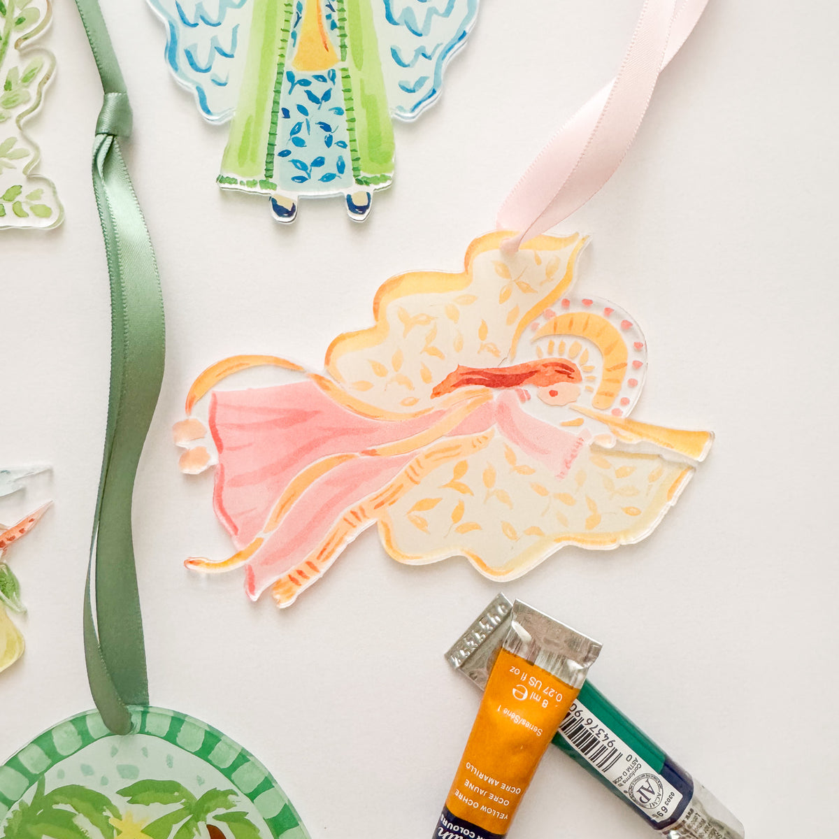 Pink Joyful Angel Ornament – Camilla Moss